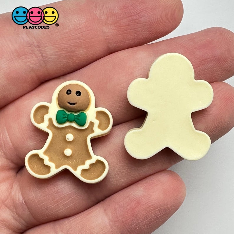 10pcs Fake Gingerbread Man Holiday Christmas Flat Back Charms Slime ...