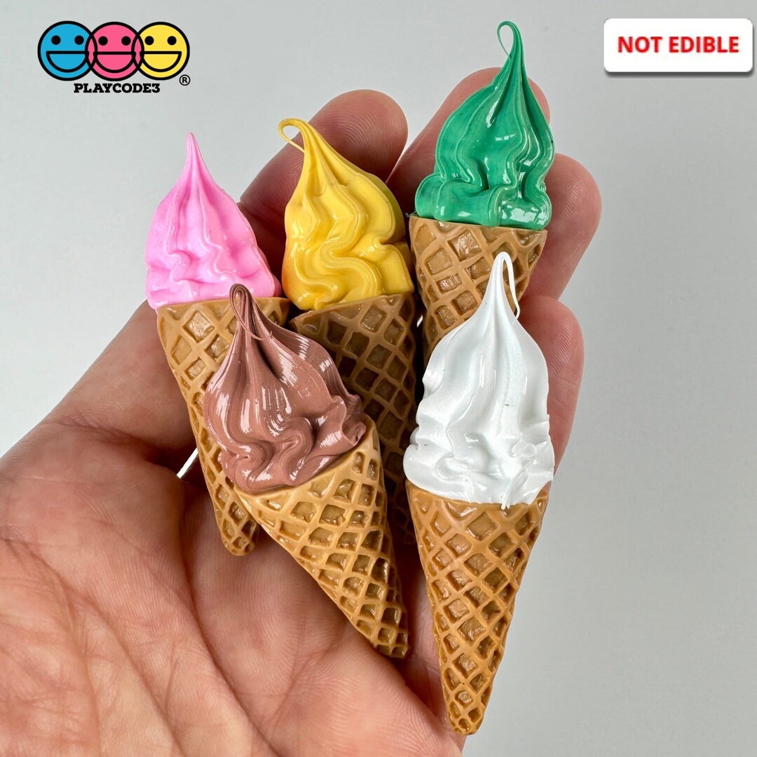 5pcs Fake Ice Cream Cone Chocolate Mango Matcha Strawberry Food Props ...