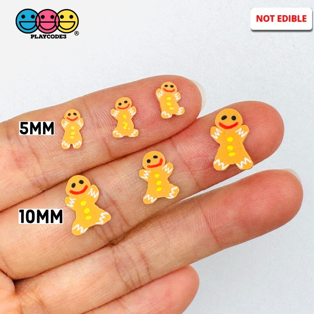 10grams 5/10mm Gingerbread Man Fimo Slices Fake Sprinkles Christmas ...