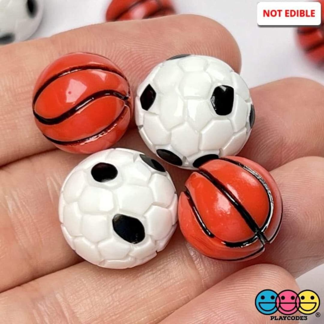 10pcs Basketball Soccer Ball 3D Mini Charms Football Sports Slime ...