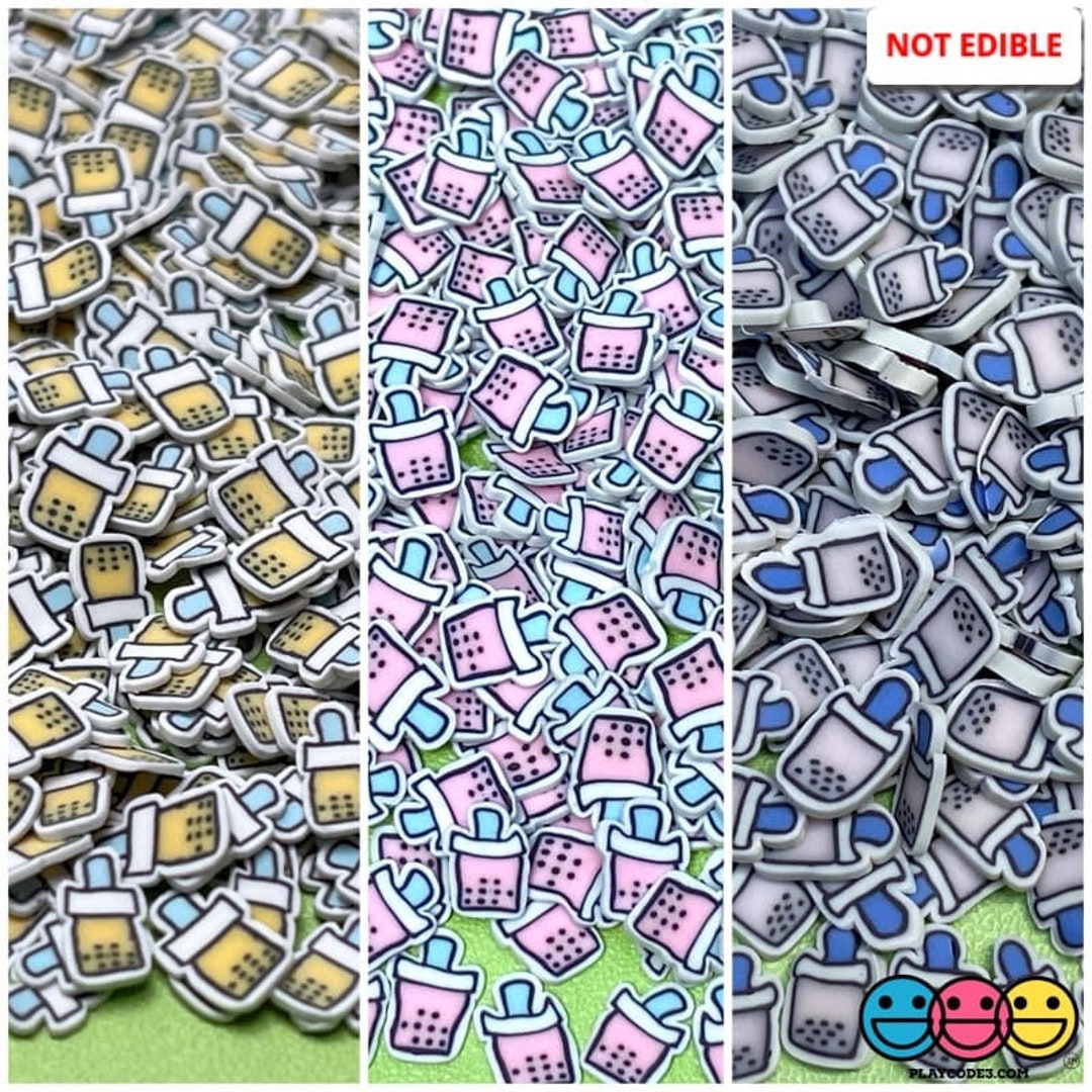 10grams Boba Bubble Tea Cups Coffee Milk Pink Clay Fake Sprinkles Slime ...