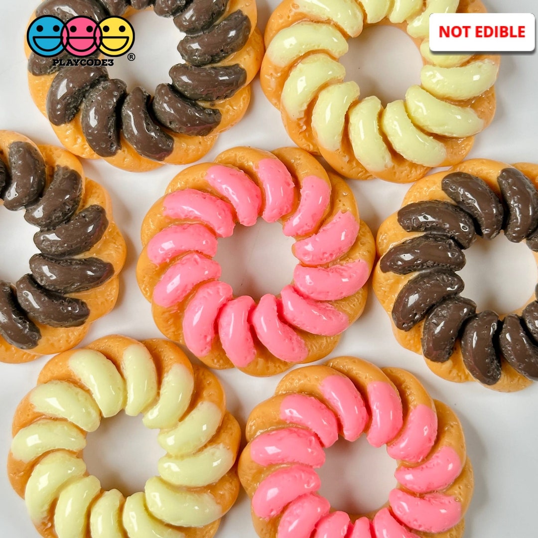 5/6pcs French Cruller Doughnut Mini Assorted Icing 3 Types Mixed ...