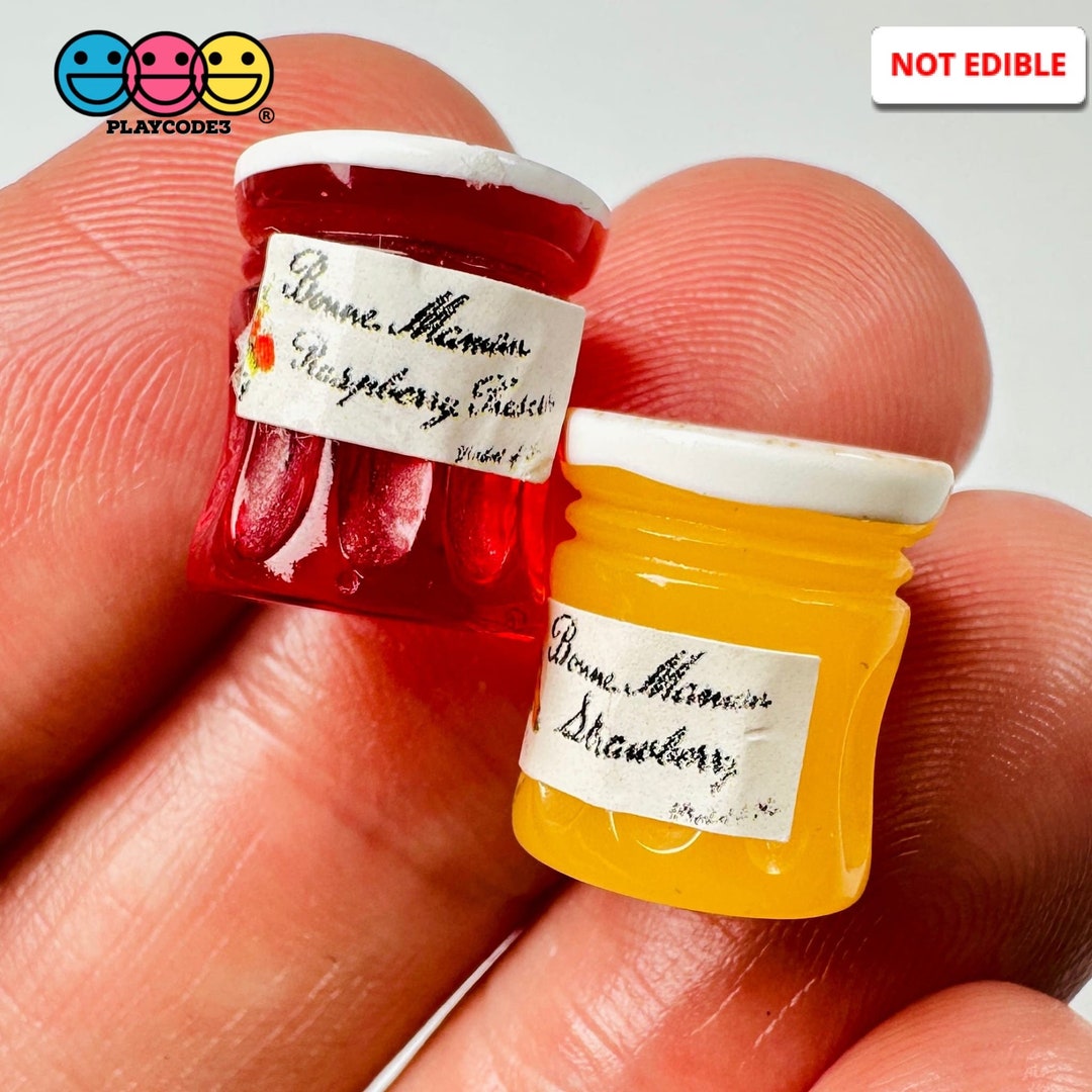 10pcs Preserves Jam Jelly Raspberry and Plum Jar Miniature Dollhouse ...