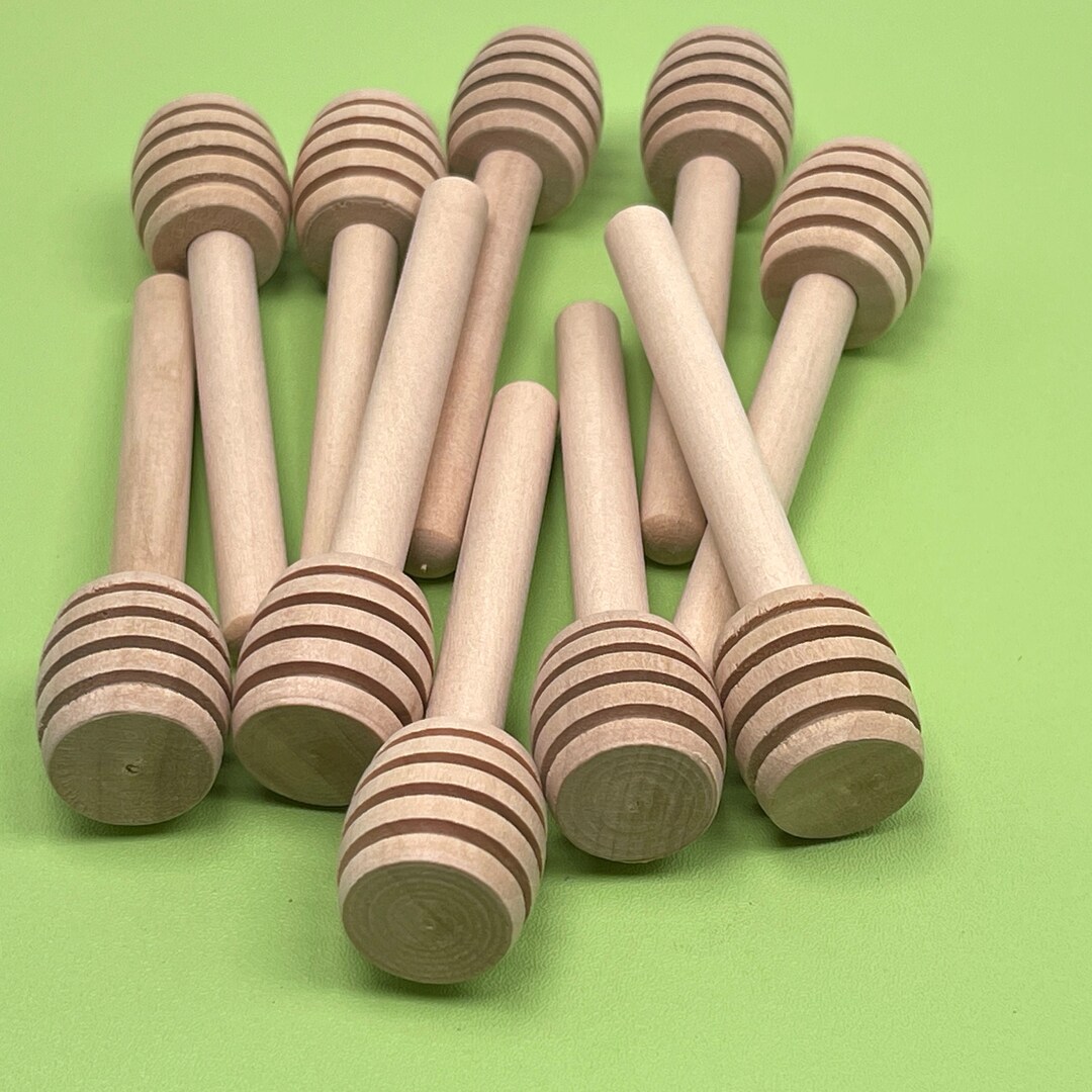 10pcs Honey Dipper Stick Natural Wood Mini Wand Woodcraft Party Favor ...