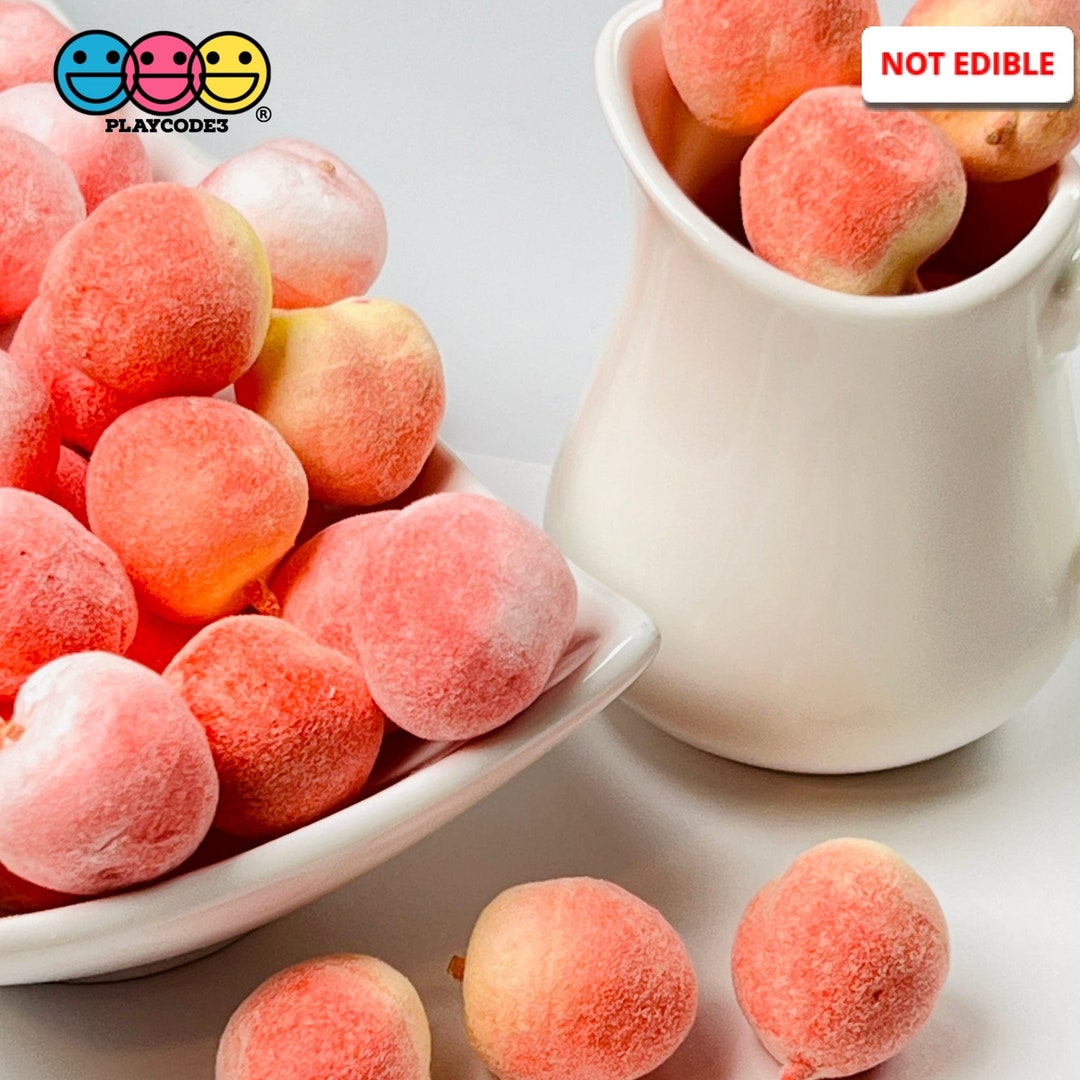 10pcs Peach Mini Peaches Charms Fake Food Cabochon Light Foam Slime Supplies Fake Bake Headband ...
