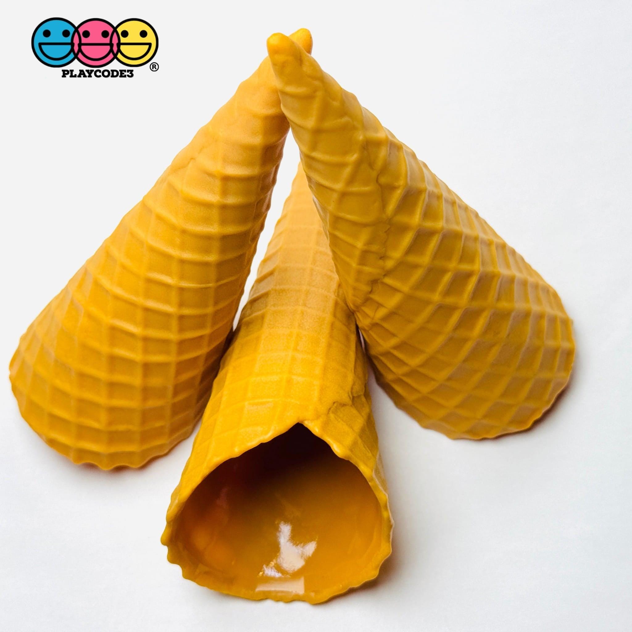 Fake NOT EDIBLE Real Size Ice Cream Waffle Cone Plastic Food Faux ...