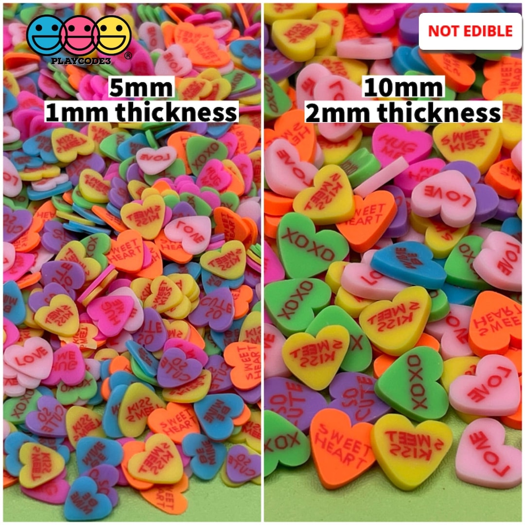 10grams 10/5mm Valentines Fake Candy Conversation Hearts Sweethearts ...
