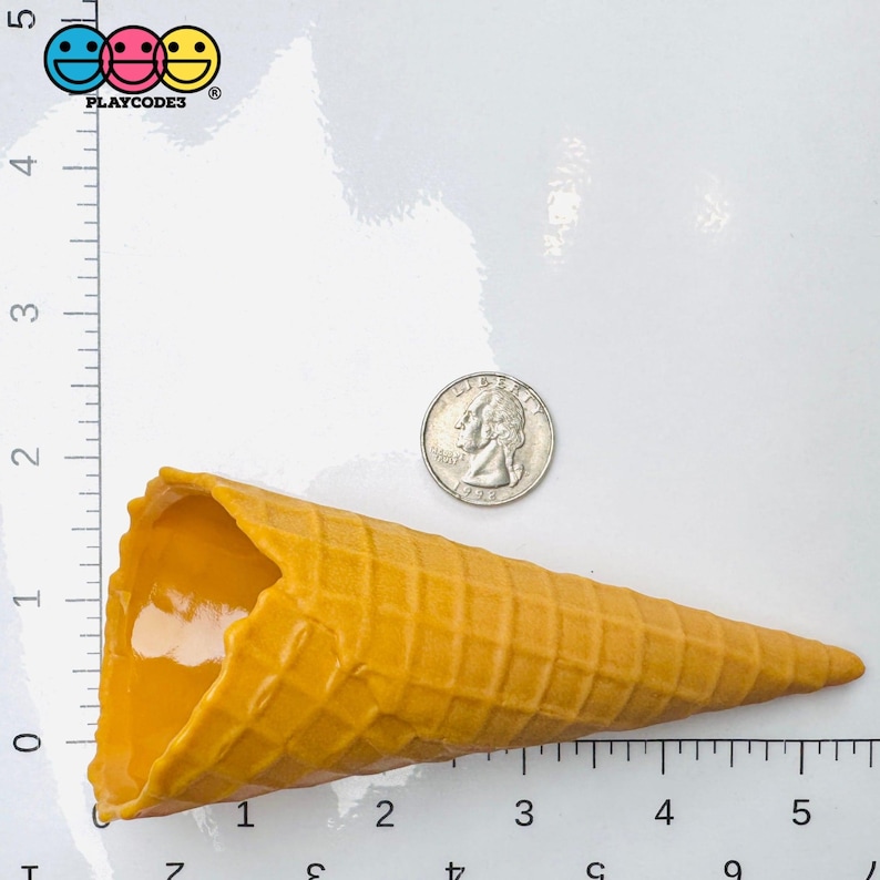 Fake NOT EDIBLE Real Size Ice Cream Waffle Cone Plastic Food Faux ...