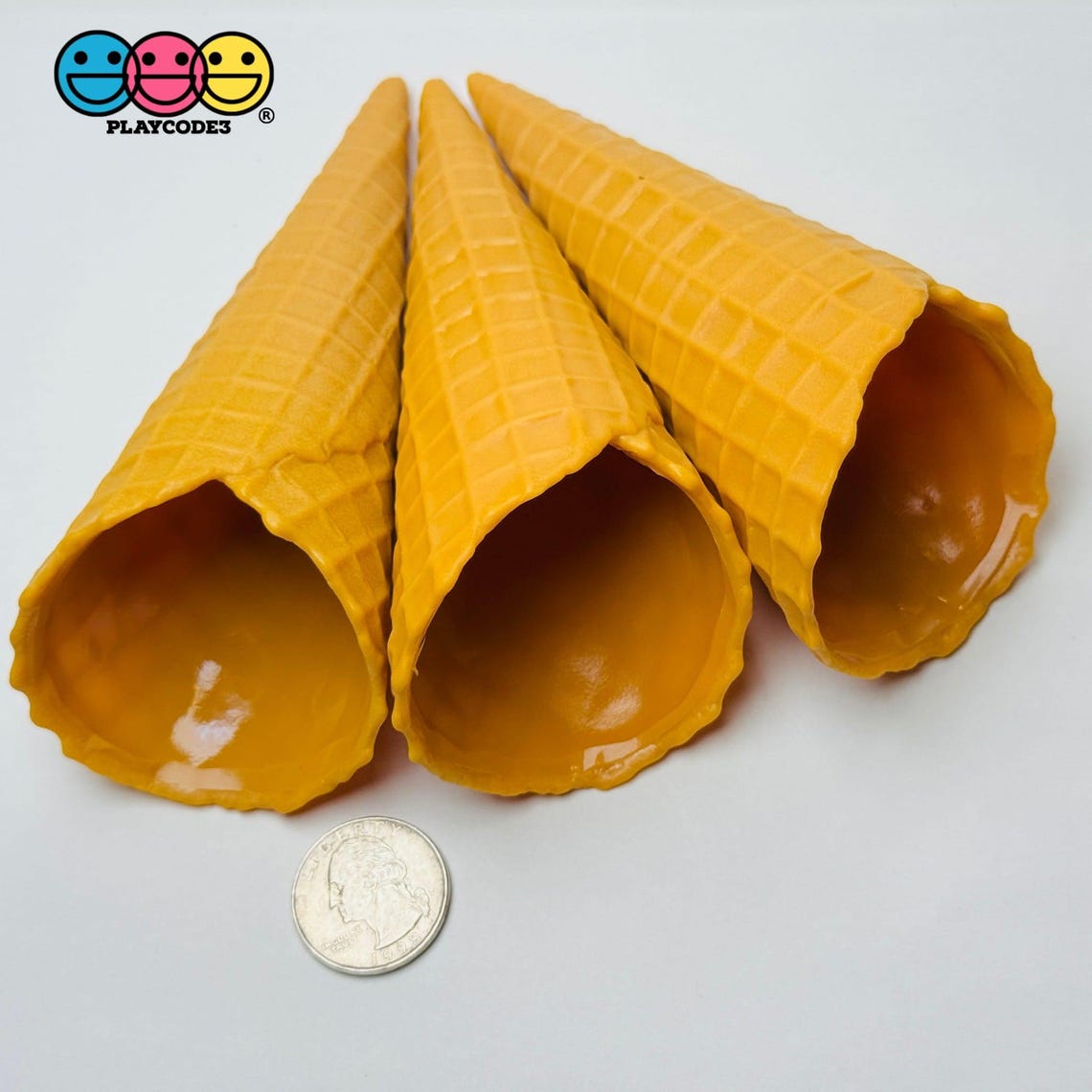 Fake NOT EDIBLE Real Size Ice Cream Waffle Cone Plastic Food Faux ...