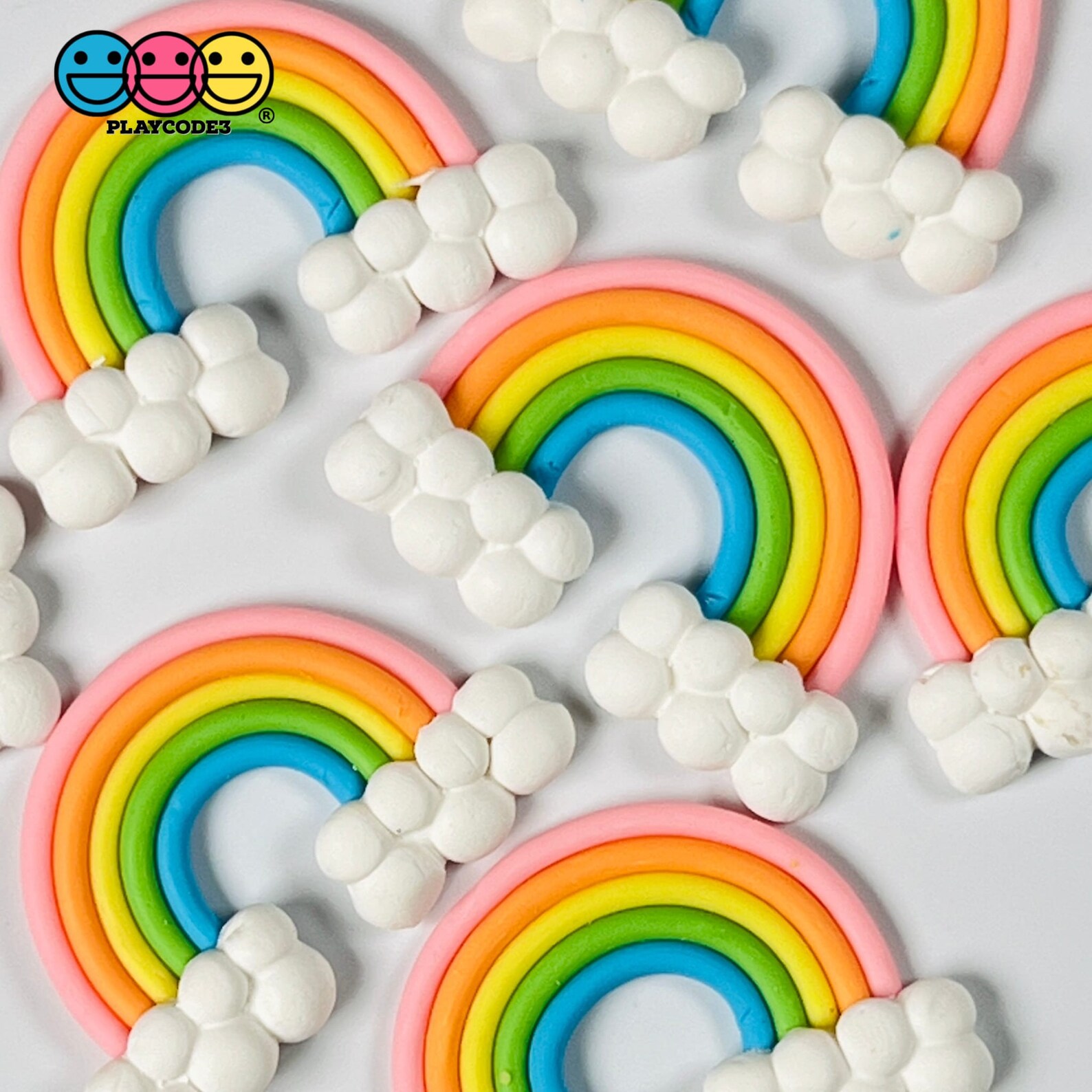 10pcs Rainbow Clouds BENDABLE Polymer Clay Charm Decoden Slime - Etsy