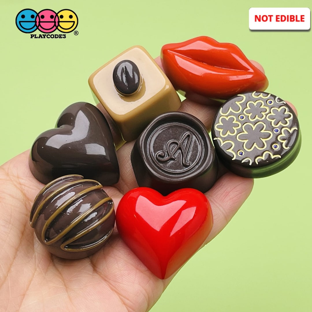 5/7pcs Chocolates Assorted Truffles Gourmet Fake Hard Candy Charms ...
