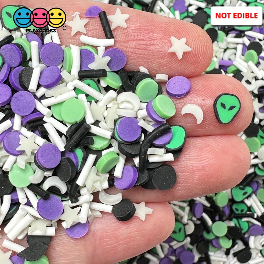 10grams Alien Invasion Halloween Glow in the Dark Stars Moons Clay ...