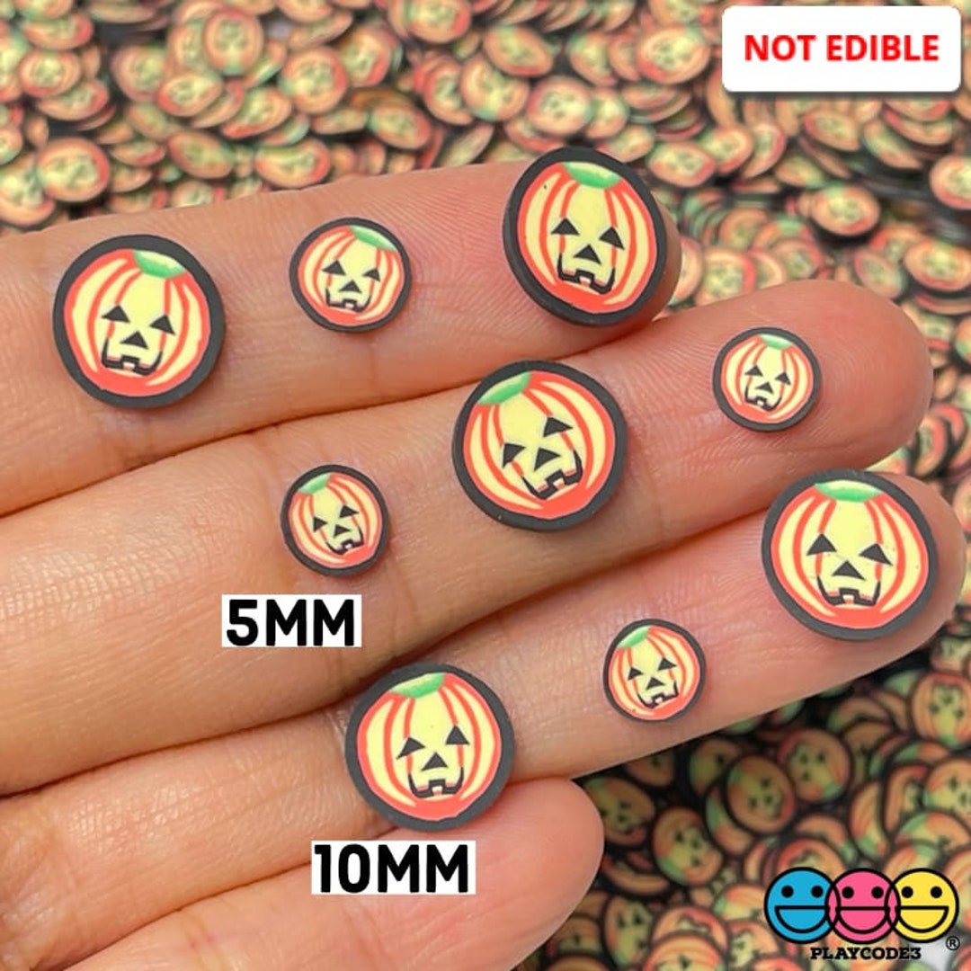 10grams 10/5mm Jack-o-lantern Halloween Fimo Slices Pumpkin Fake Clay ...