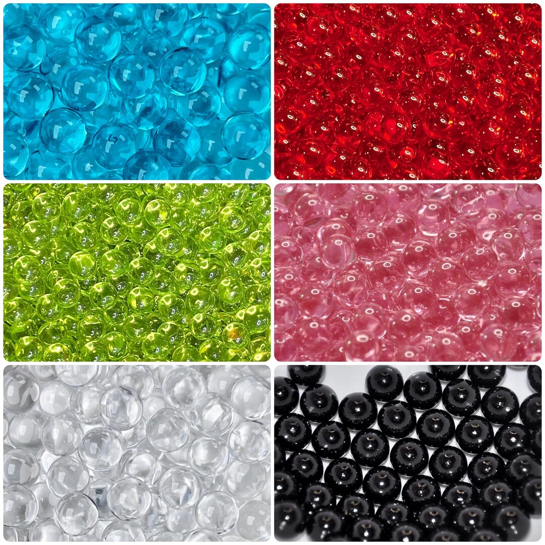 100grams 8 - 9.5mm Fake Boba Caviar Beads Faux NO HOLES Red Green Pink ...