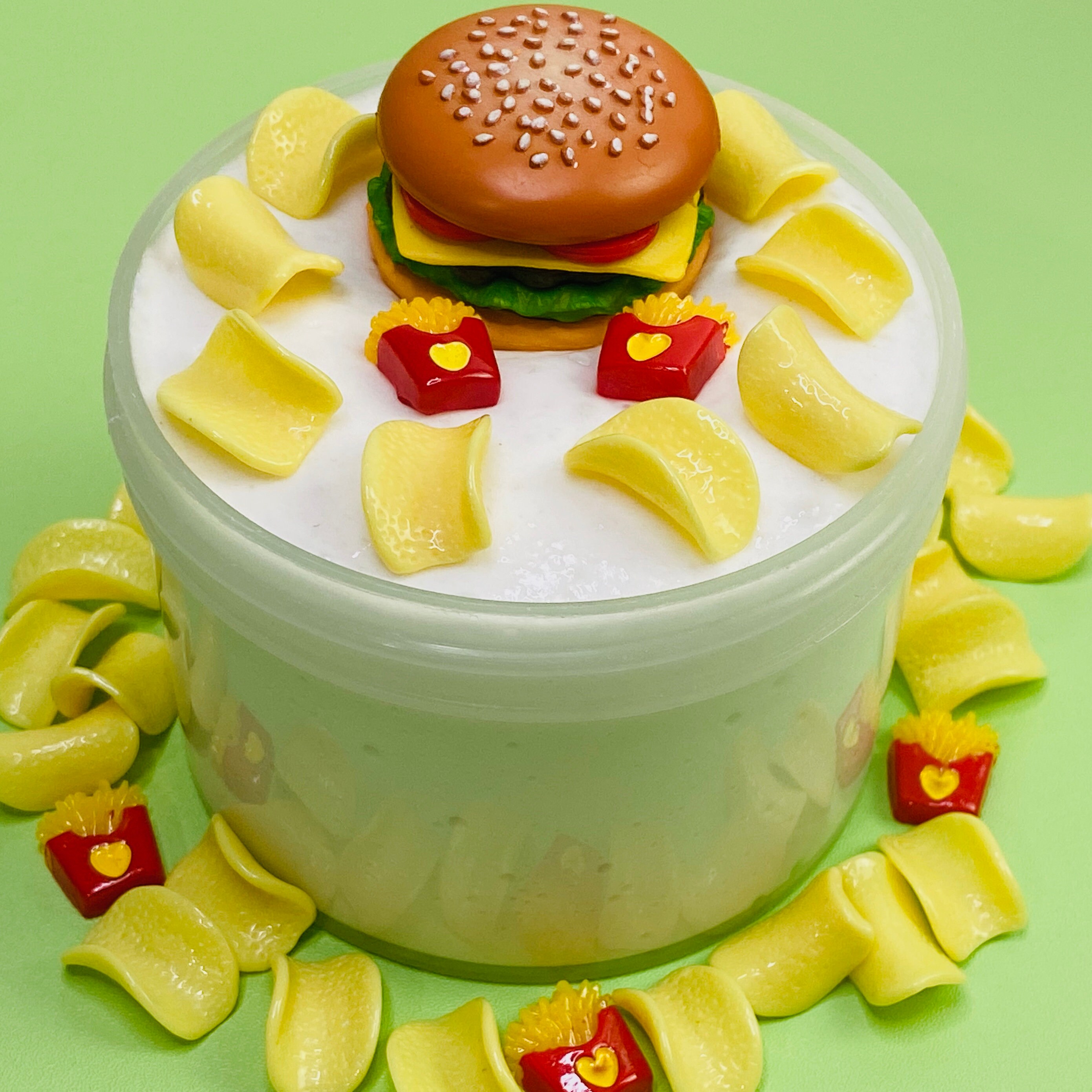 4pcs 3D Hamburger Charms Hamburgers Slime Supplies Crafting - Etsy