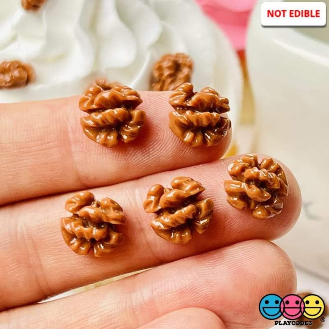 20pcs Walnuts Tiny Miniature Flatback Charms Mini Charm Faux Nuts Food ...