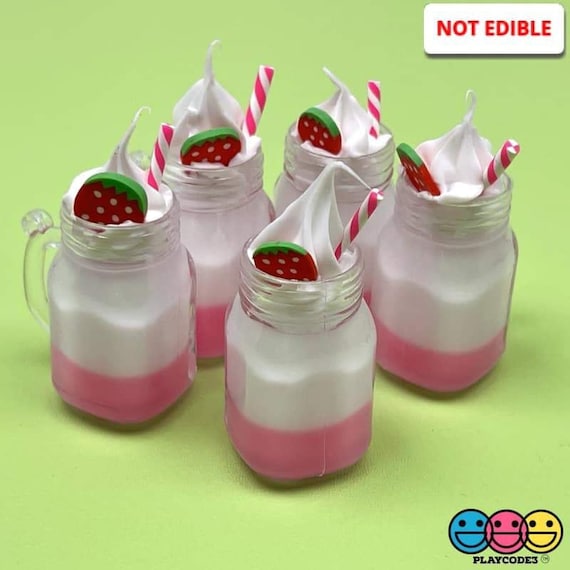5pcs Strawberry Milkshake Whipped Cream Topping Mug Charms | Etsy