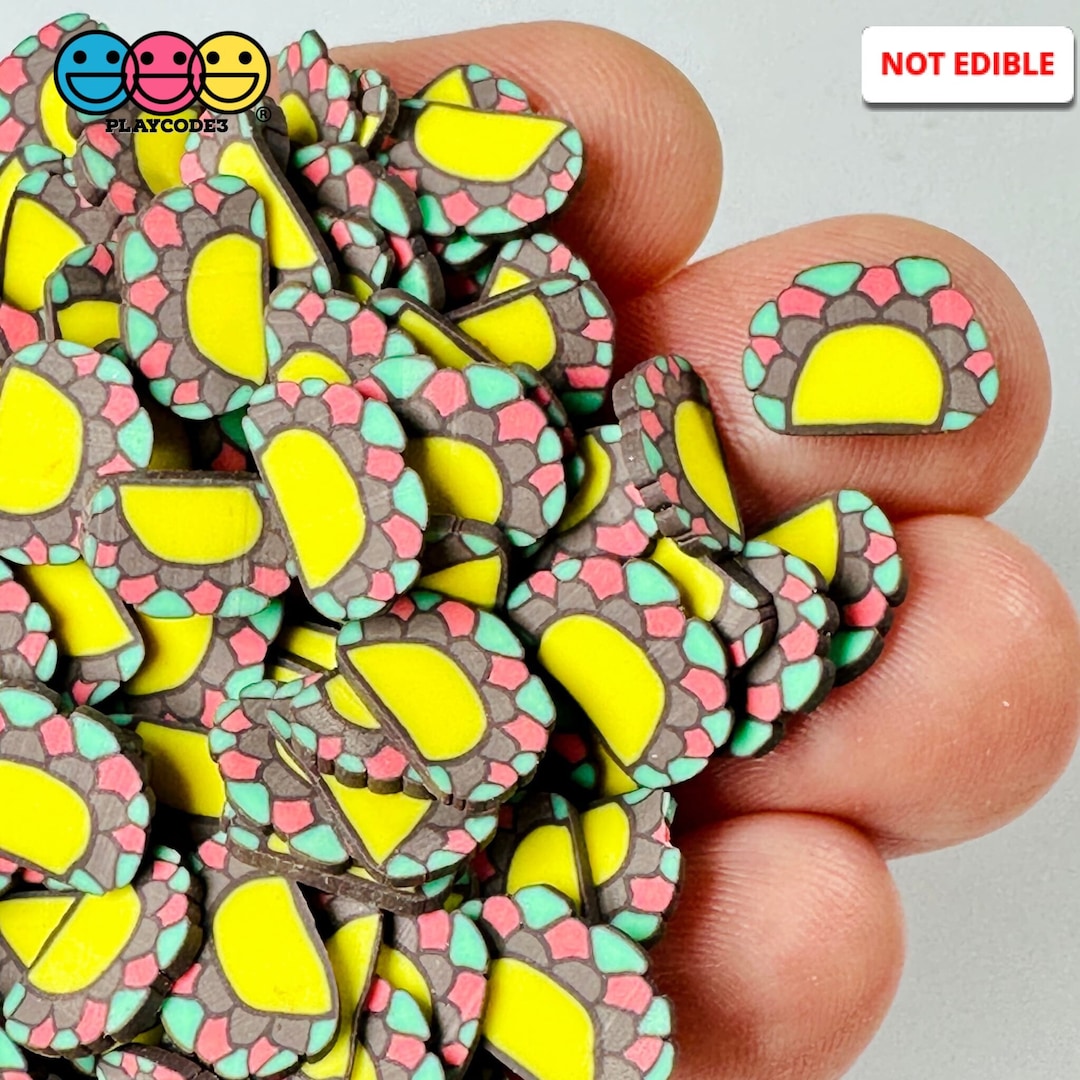 10grams 10mm Taco Fimo Slices Fake Clay Sprinkles Tacos Decoden Jimmies ...