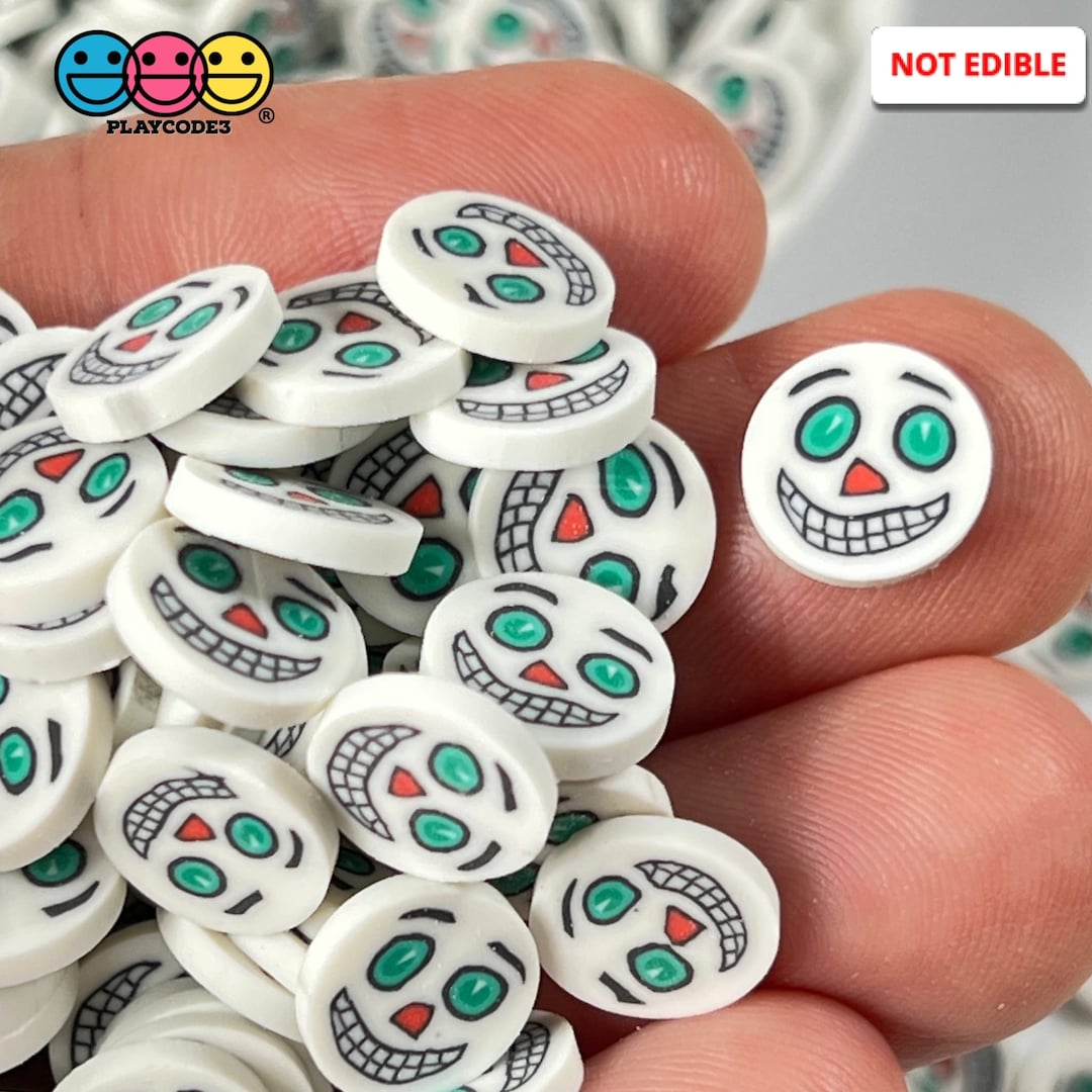 10grams 10mm Creepy Killer Clown Green Eyes Fimo Slice Fake Sprinkle ...