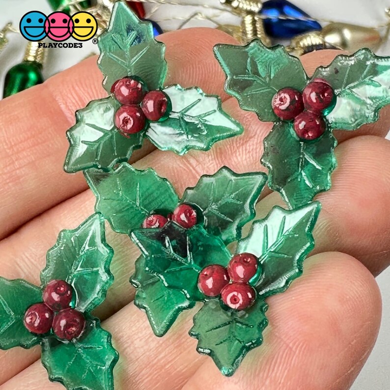 10pcs Mistletoe Mini Transparent Charm Christmas Resin Holiday Home ...