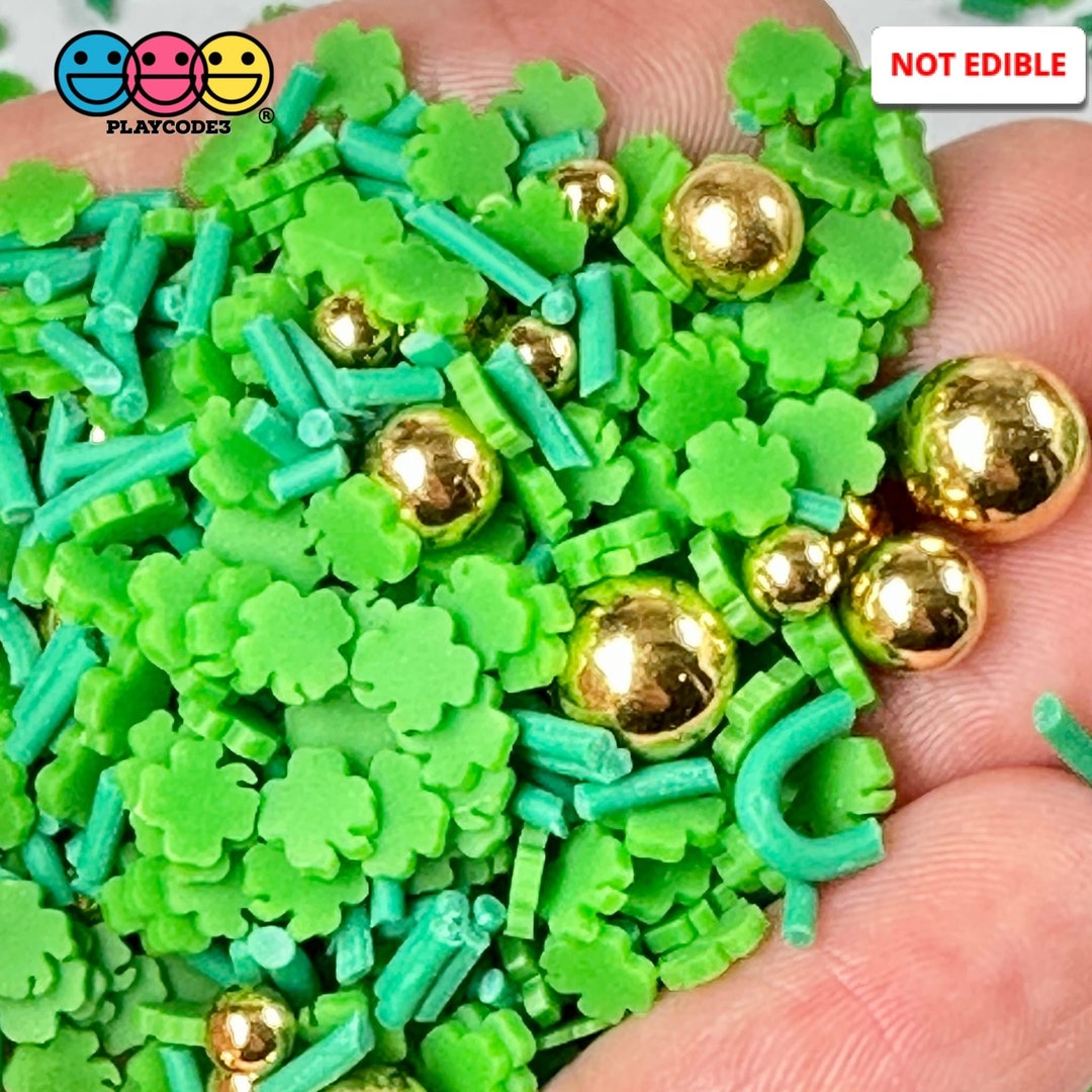 10grams Shamrock Golden Bead Mix Saint Patrick's Day Slime Supplies ...