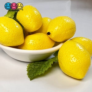 5pcs Lemons Whole Mini Imitation Fake Food Life Like Plastic Small ...