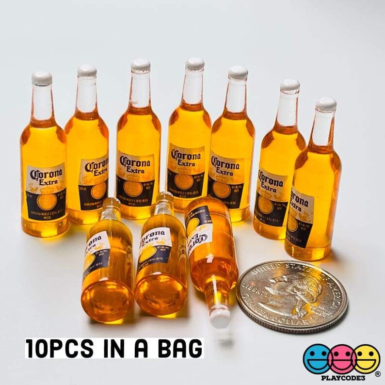 10pcs Fake Beer Bottle Charm Mini Realistic Charms Beers Miniature ...