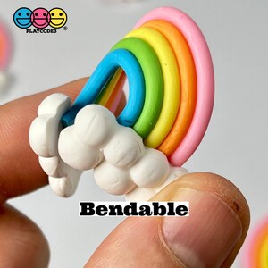 10pcs Rainbow Clouds BENDABLE Polymer Clay Charm Decoden Slime Supplies ...