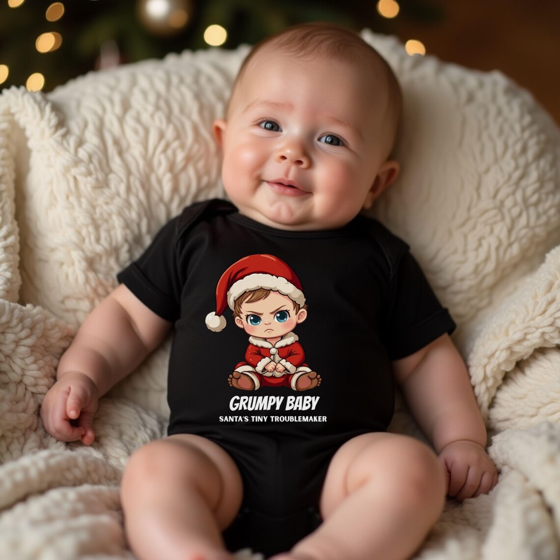 Grumpy Baby Christmas Bodysuit, Holiday Infant Outfit - Etsy UK