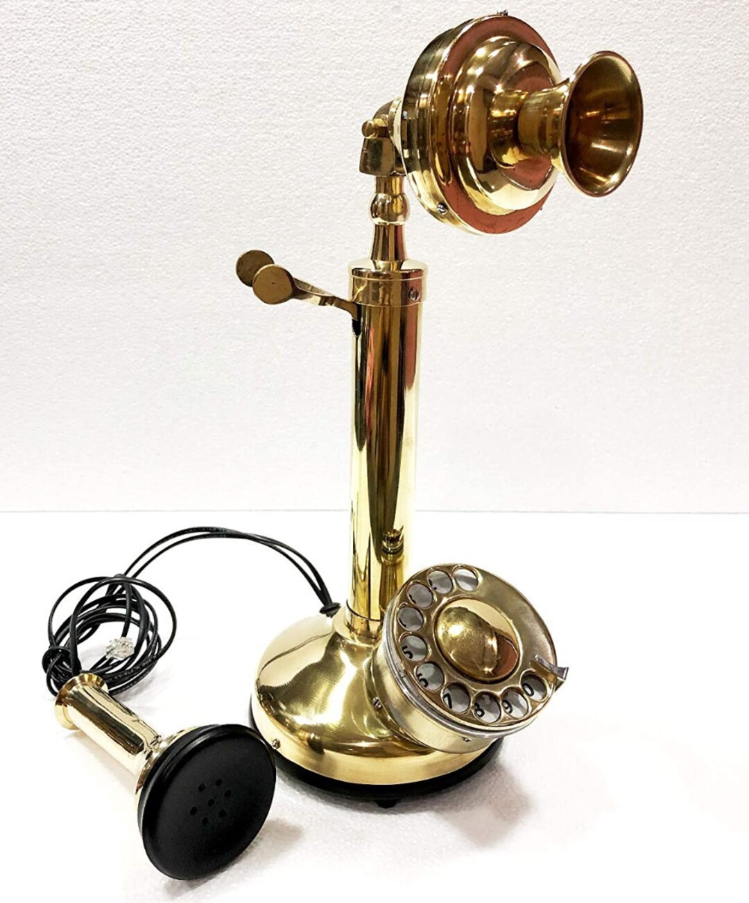 Antique Vintage Look New Rotary Dail Telephone Gold Brass American ...