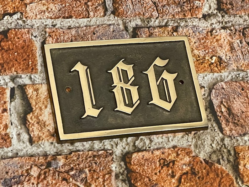 Bronze Rectangle House Sign With Holes in the Border Old - Etsy