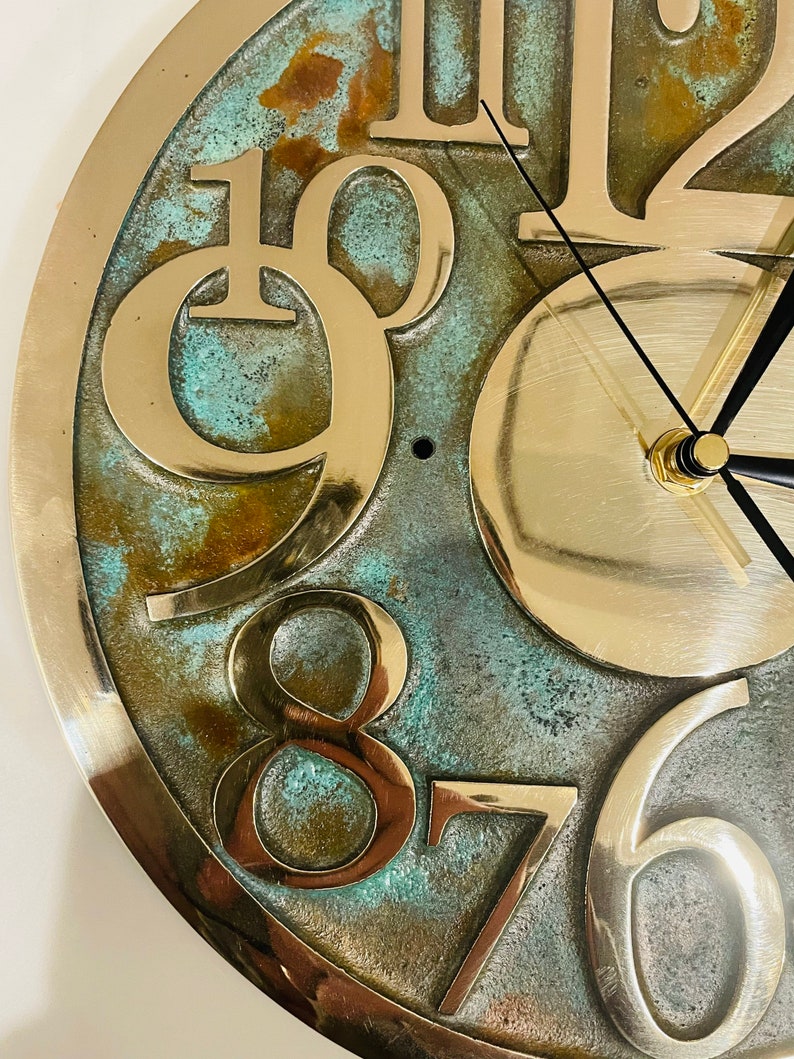 Hot Cast Golden Bronze Wall Clock - Various Background Finish - Etsy