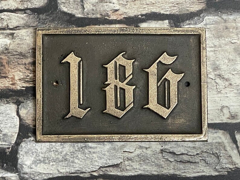 Bronze Rectangle House Sign With Holes in the Border Old - Etsy