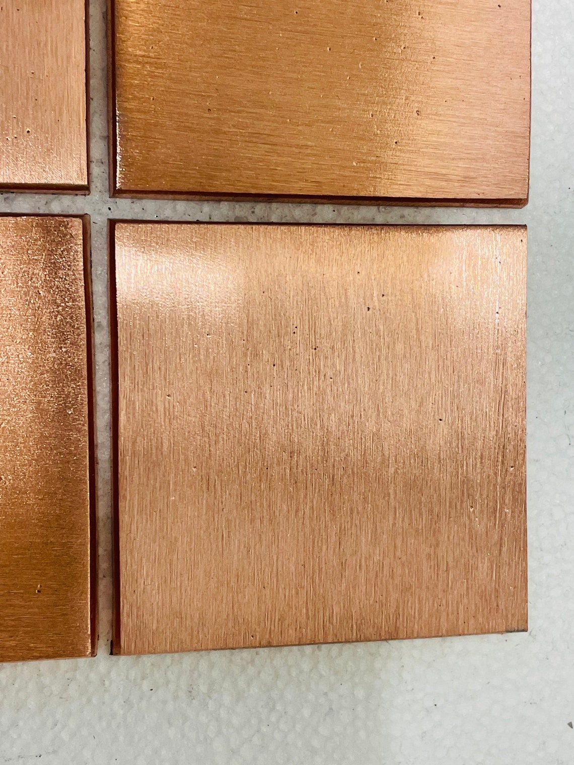 Brushed Copper Metal Square Wall Tiles | Etsy