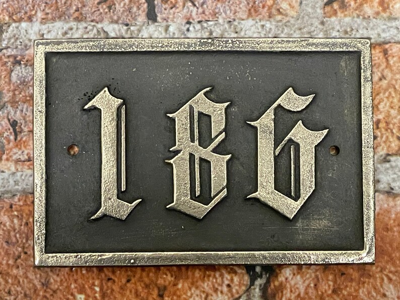 Bronze Rectangle House Sign With Holes in the Border Old - Etsy