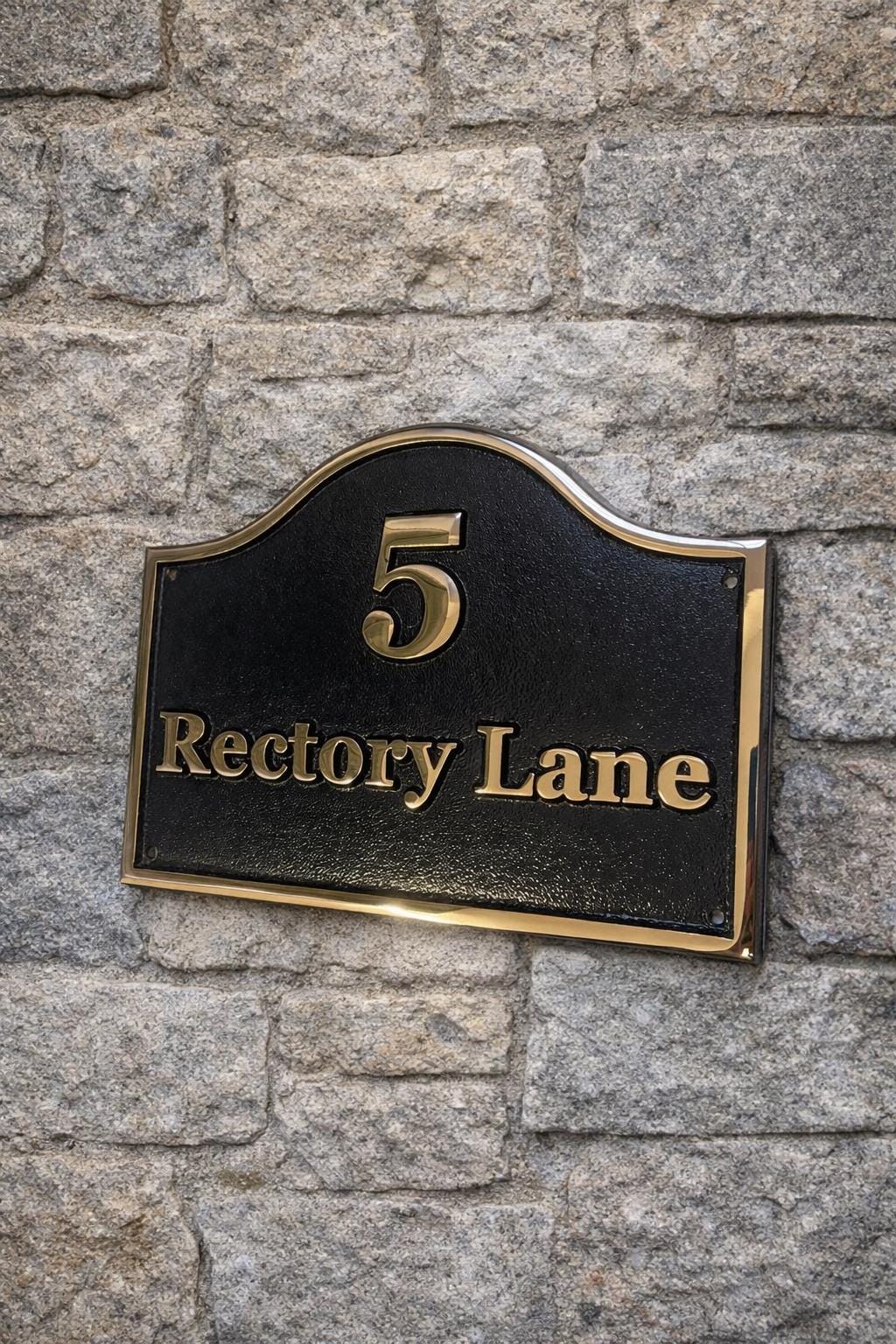 Bronze Arched Rectangle House Plaque – Georgia Font – Cast Metal ...