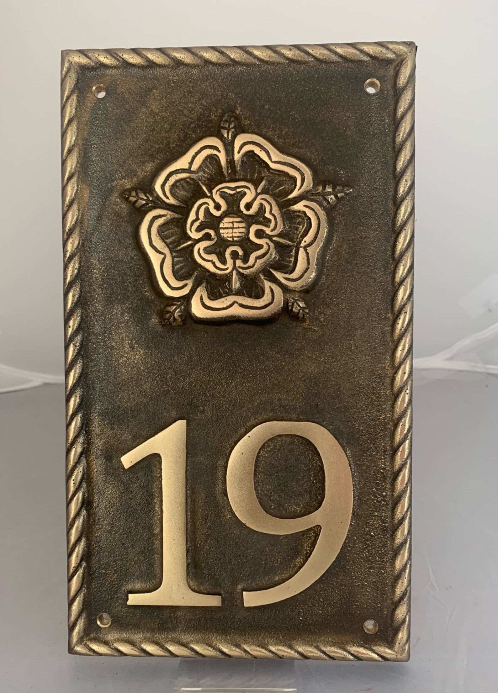 SOLID BRONZE Tudor Rose House Door Address Sign Metal Any - Etsy