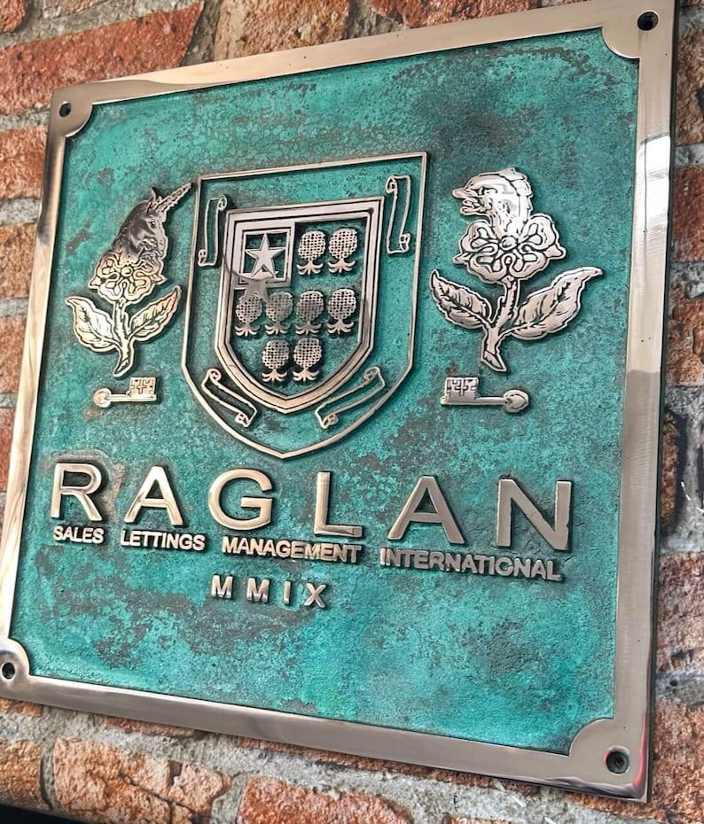 Custom Cast Copper Sign House Plaque: Verdigris Patina, Any Text - Etsy