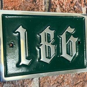 Traditional Numbered Wall Sign House Number Door Sign Old English Font ...