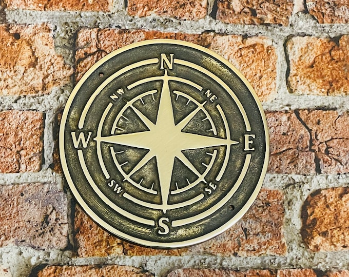 Compass Statue, Garden Decor, Concrete Garden Plaque, Cement Compass ...