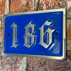 Traditional Numbered Wall Sign House Number Door Sign Old English Font ...