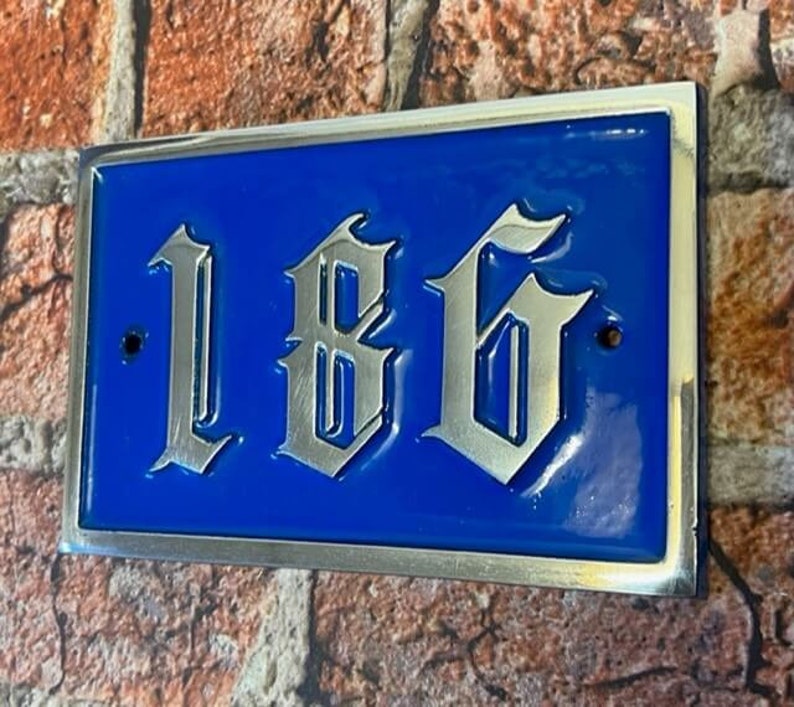 Traditional Numbered Wall Sign House Number Door Sign Old English Font ...