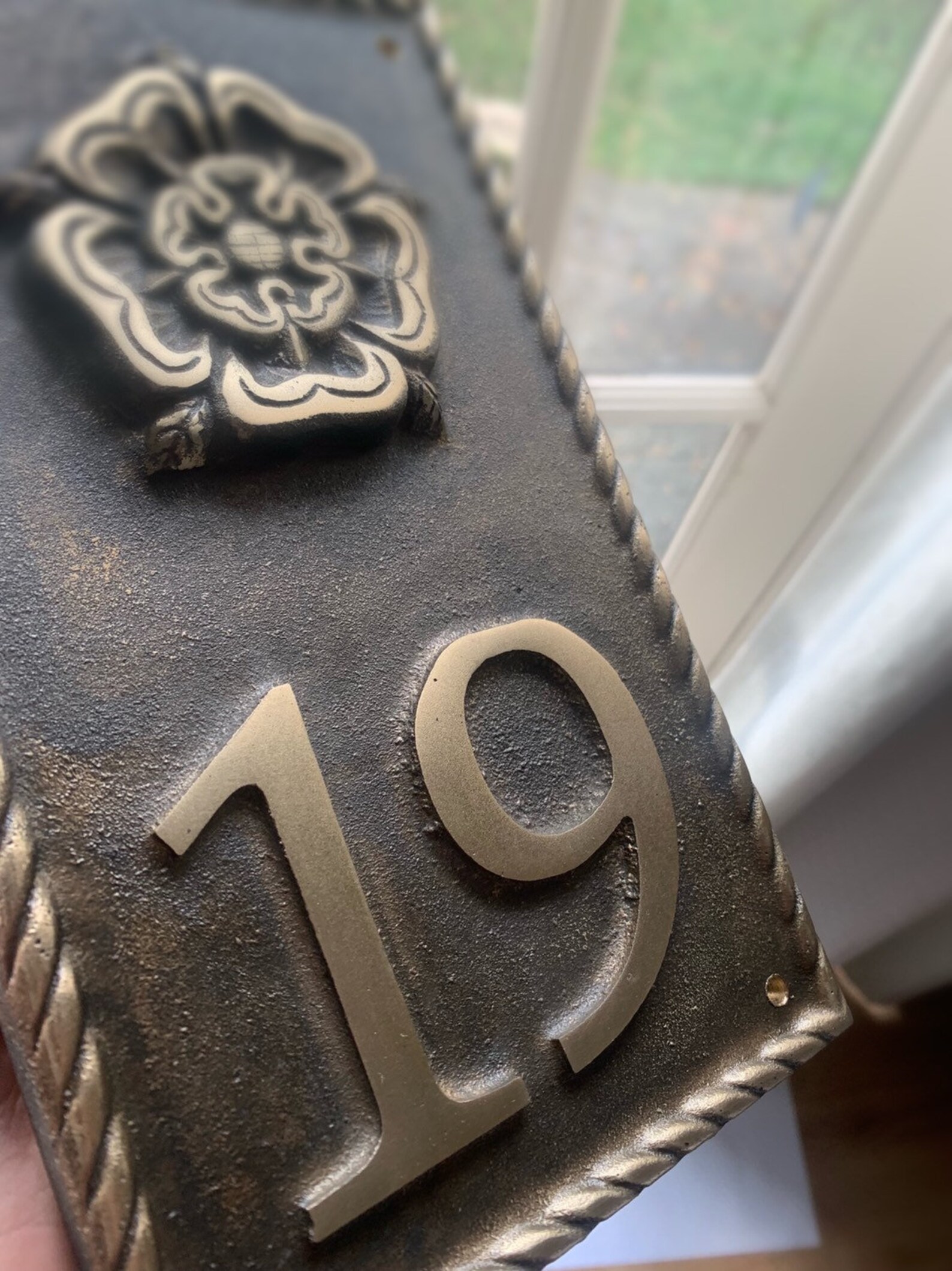 SOLID BRONZE Tudor Rose House Door Address Sign Metal Any - Etsy