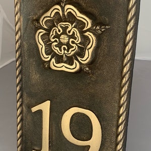 SOLID BRONZE Tudor Rose House Door Address Sign Metal Any - Etsy