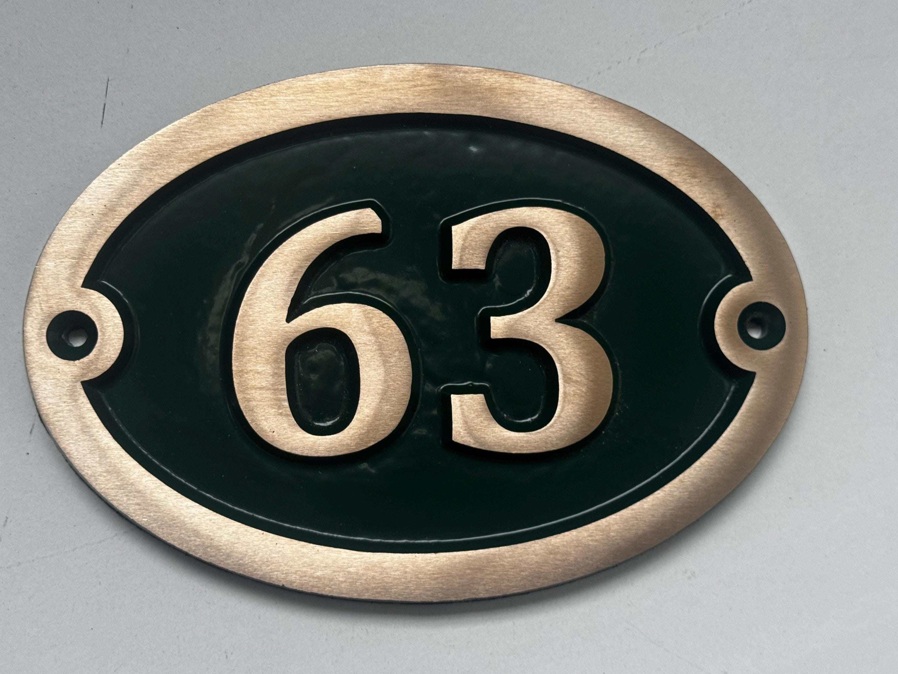Bronze House Number Plaque – Oval Door Number Sign – Solid Cast Metal ...