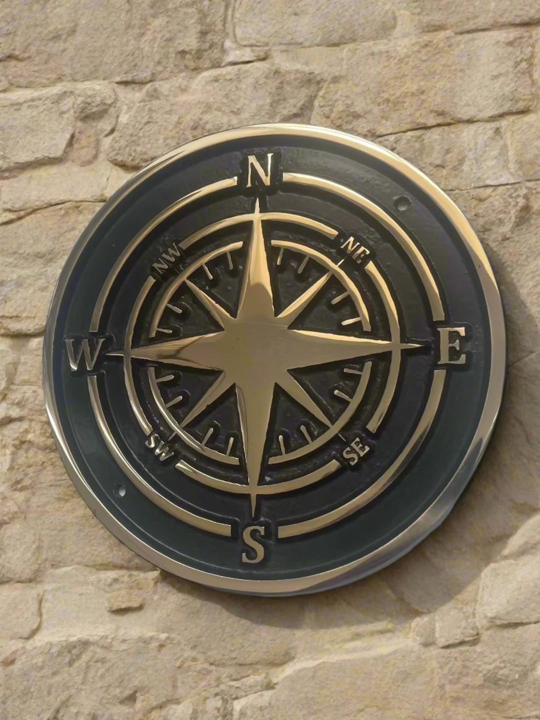 Bronze Garden Compass: Nautical Outdoor Wall Decor (175mm) - Etsy UK