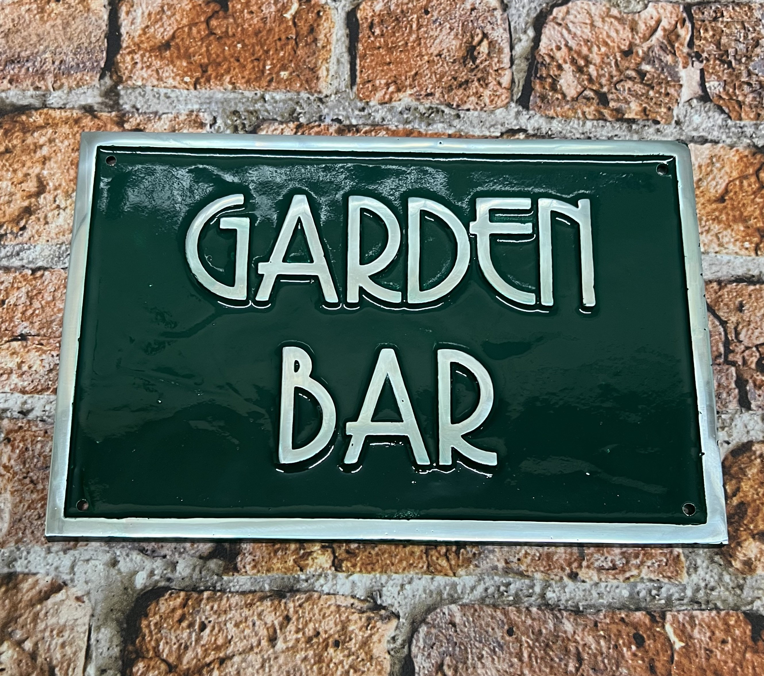 Garden Bar Sign. Cast Aluminium Sign - Etsy