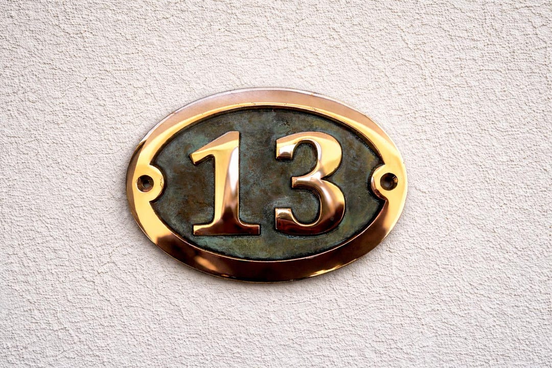 Copper Oval House Number Plaque – Verdigris Background Door Sign ...