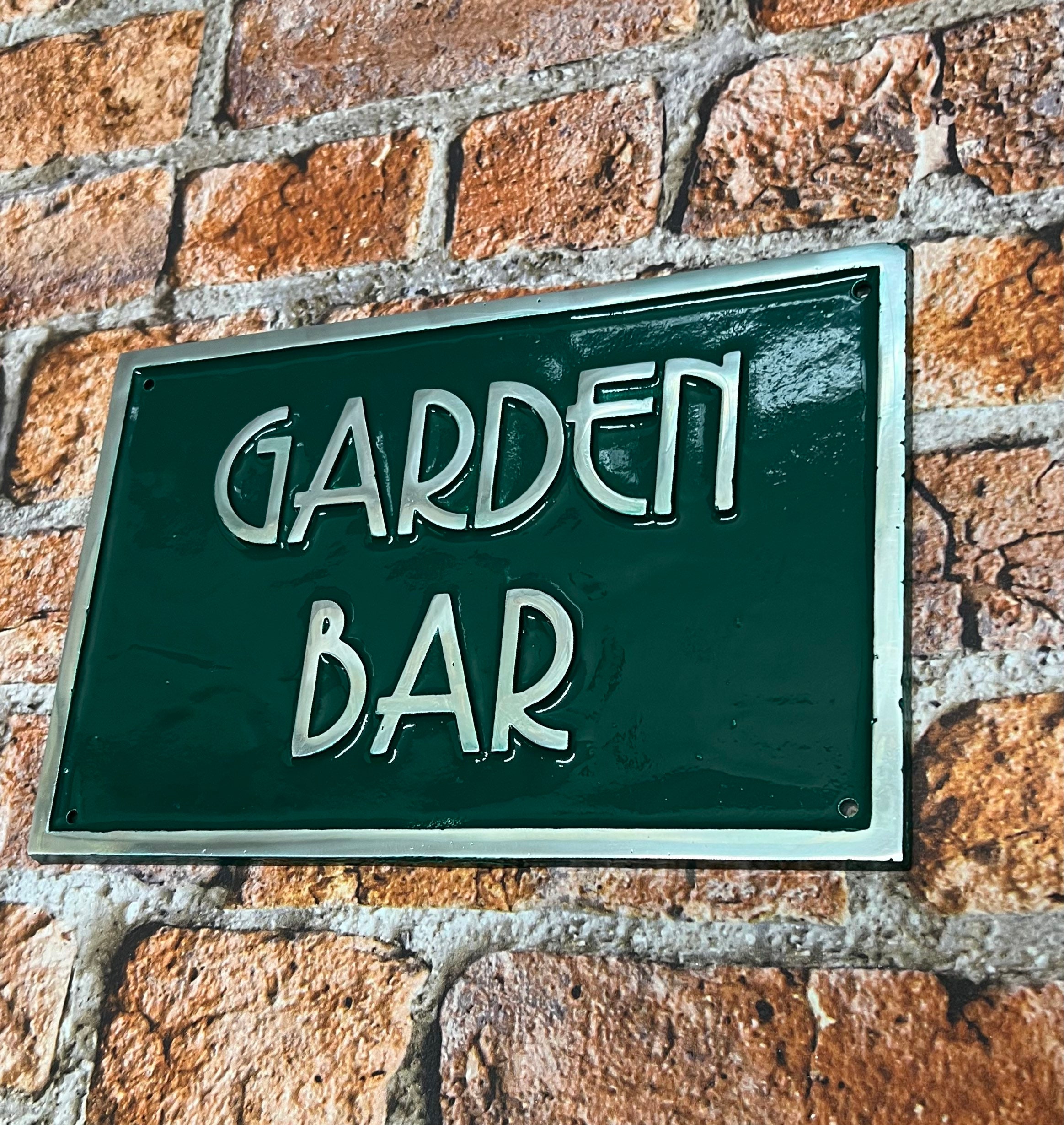 Garden Bar Sign. Cast Aluminium Sign - Etsy