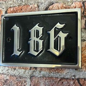 Traditional Numbered Wall Sign House Number Door Sign Old English Font ...